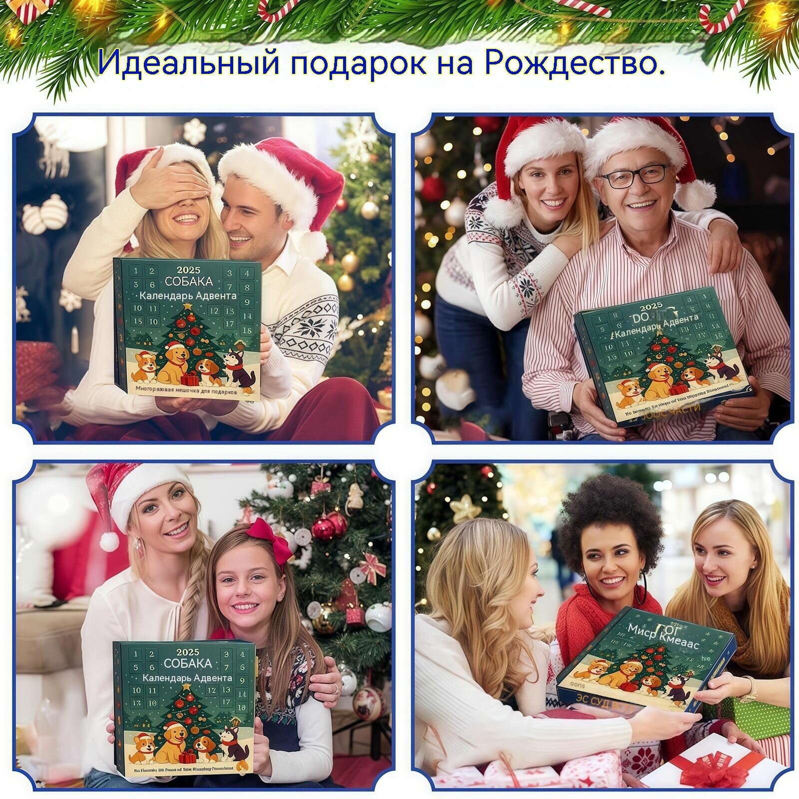 Рождественский календарь для собак на 2025 год
