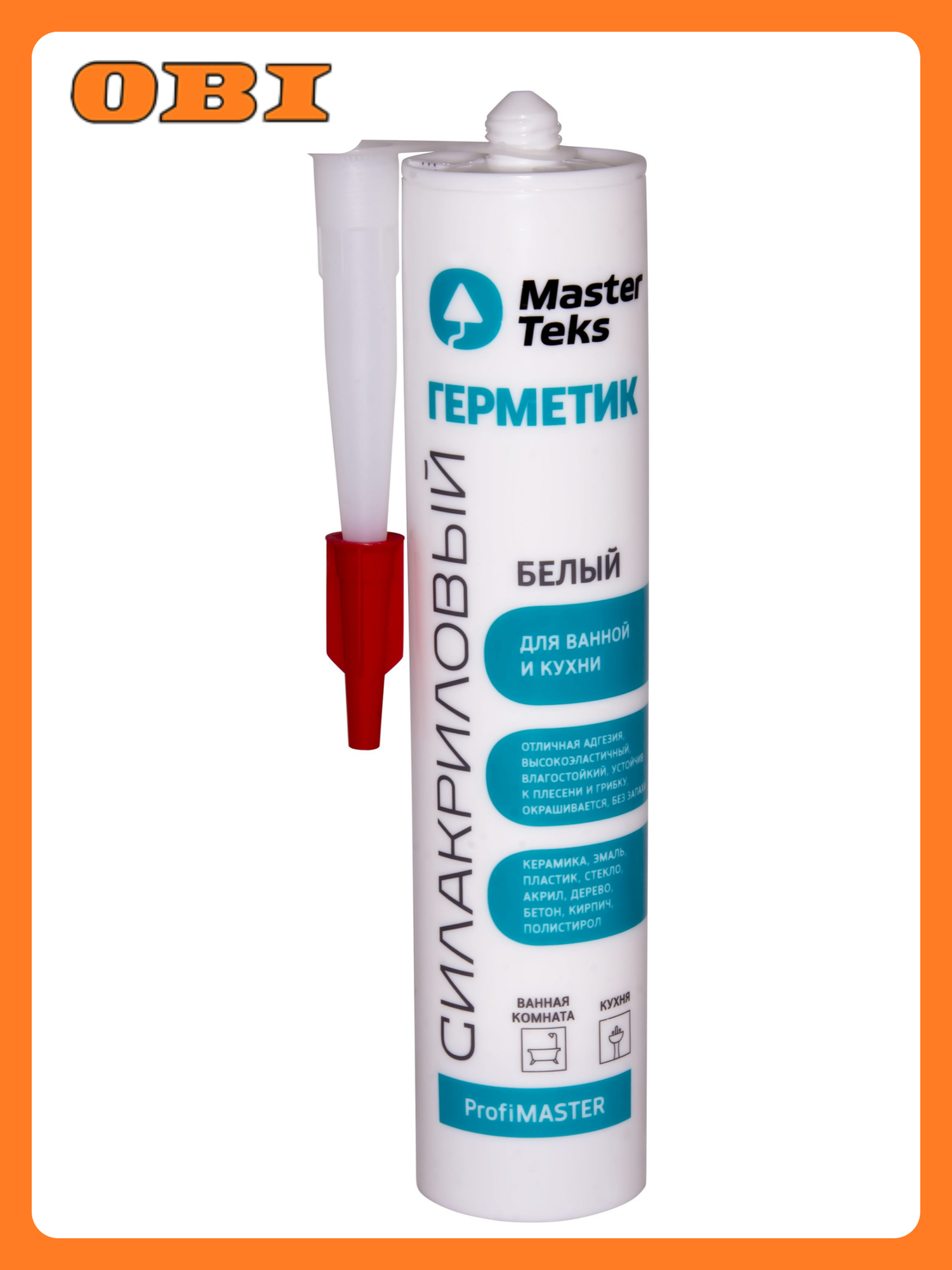 MasterTeks PM герметик силакриловый для ванной и кухни 290 мл белый