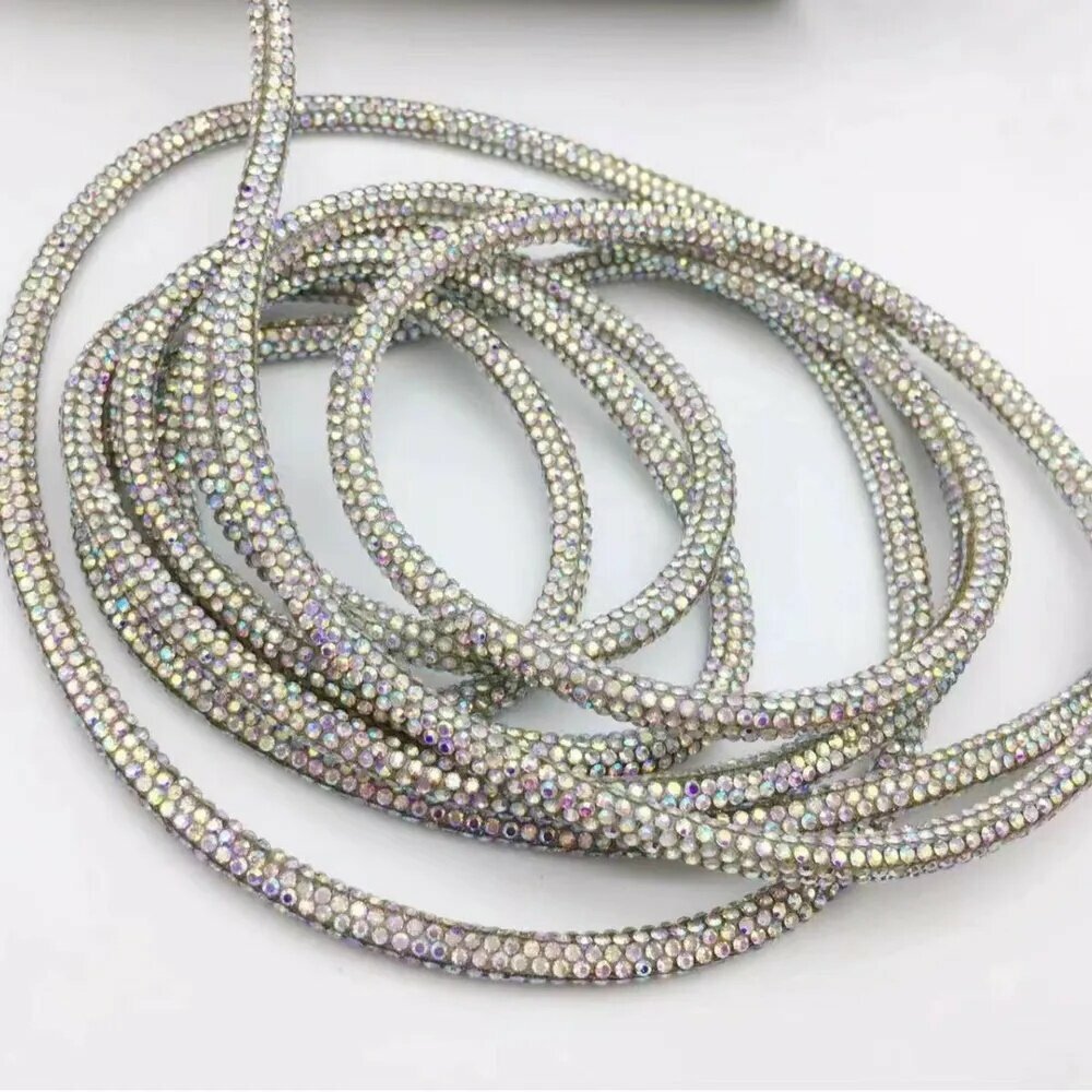 Веревка со стразами с хлопковым сердечником