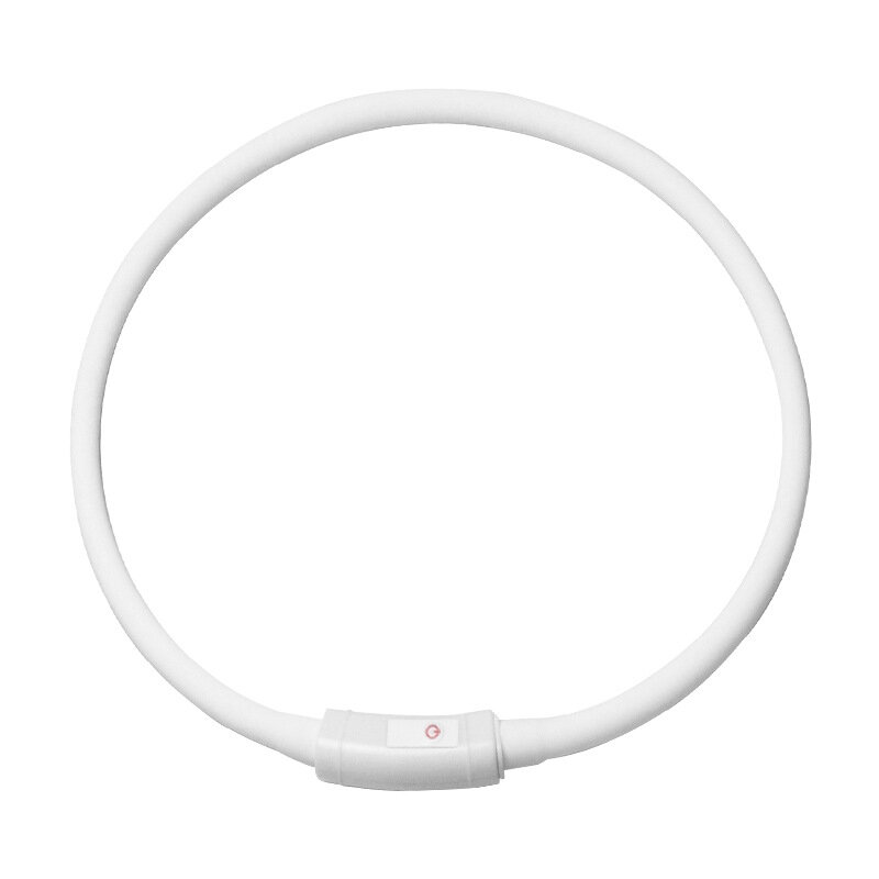 Белый ошейник для собак с одноцветной подсветкой, 4 режима, USB-зарядка, яркая видимость ночью, комфортная посадка