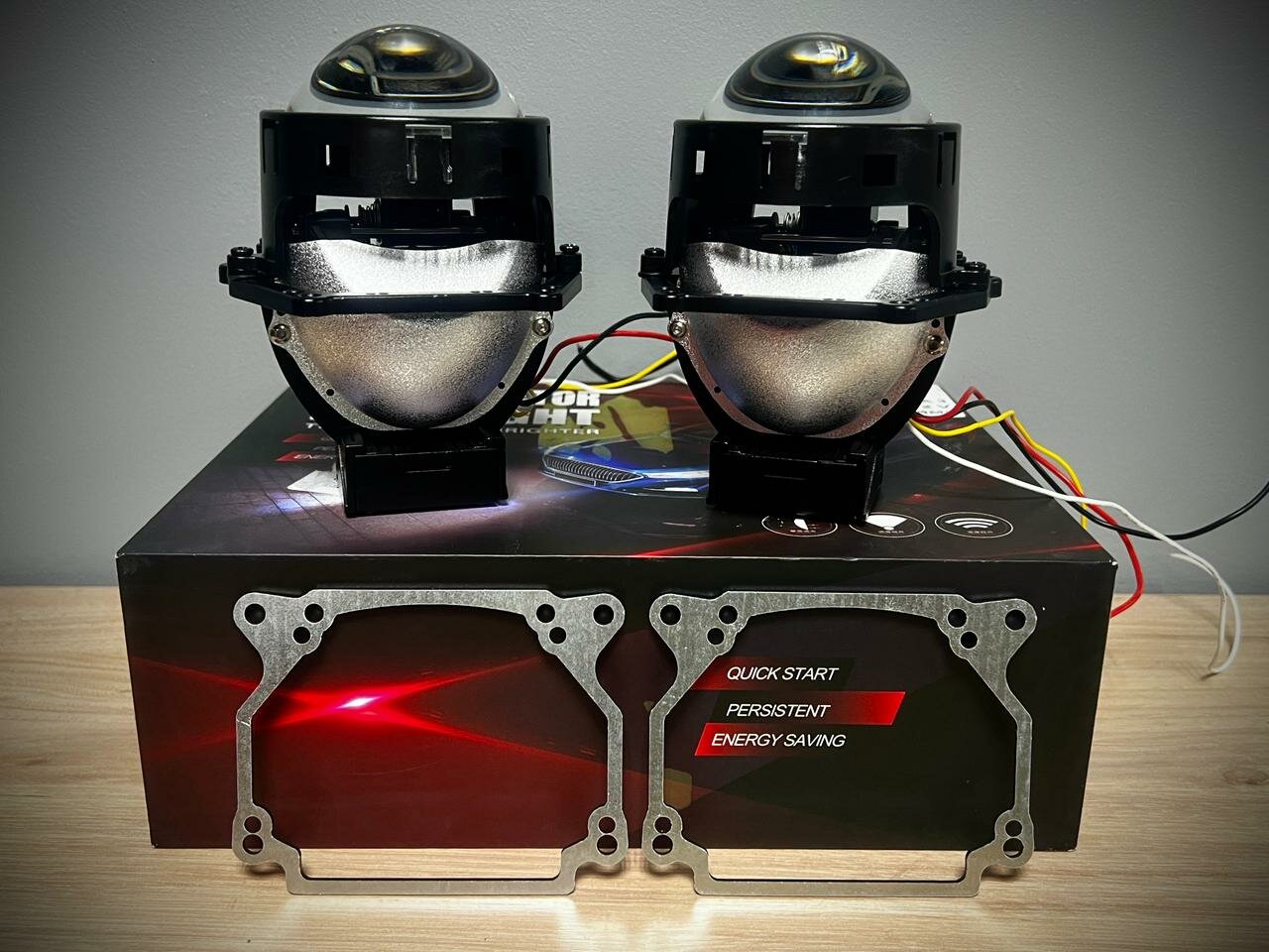 Би лед линзы для Peugeot 308 2001-2008 / Пежо 308 / Светодиодные линзы Bi Led