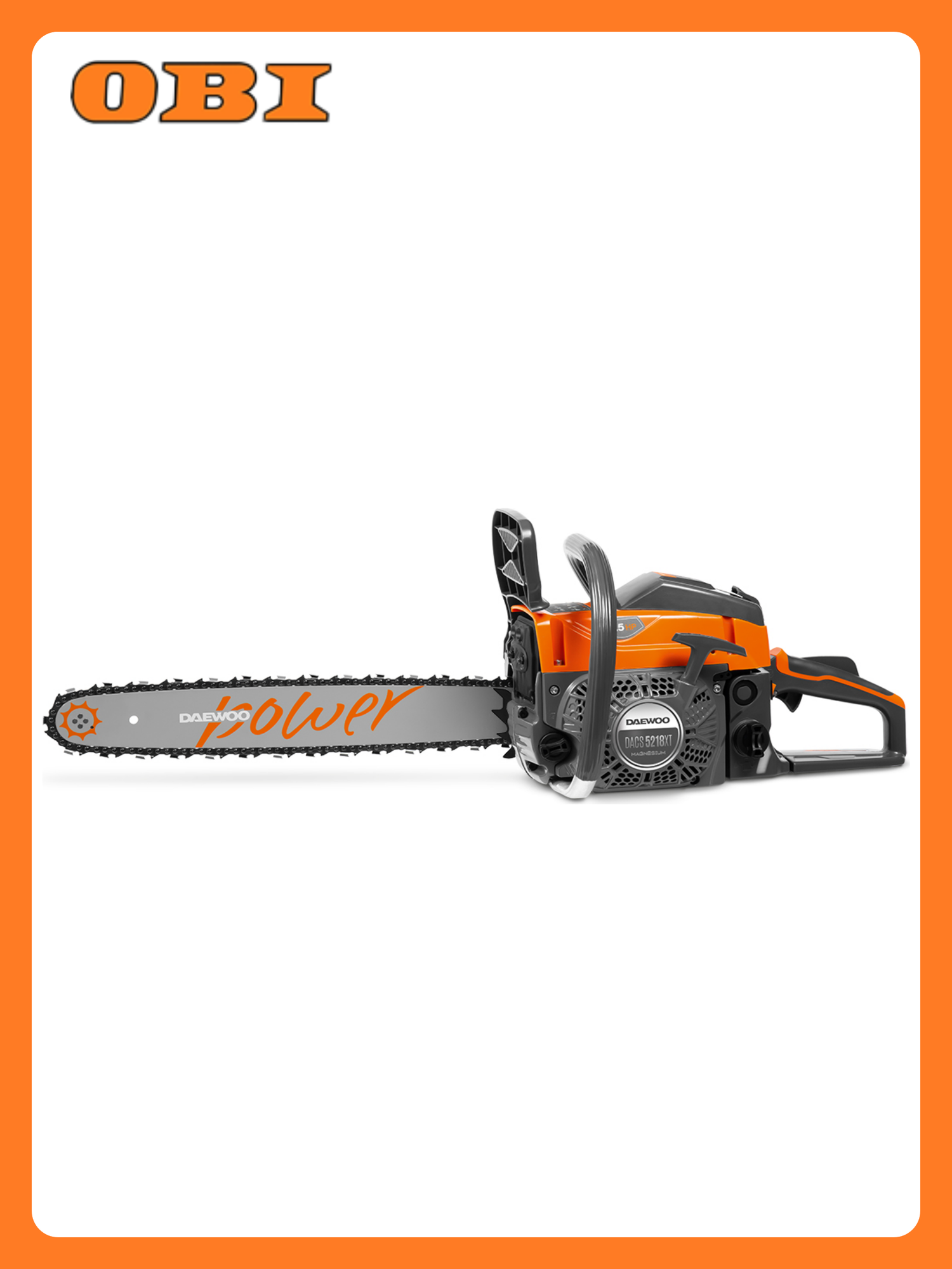 Бензопила Daewoo DACS 5218XT, шаг цепи 0,325, длина шины 45 см, мощность 3.5 л. с