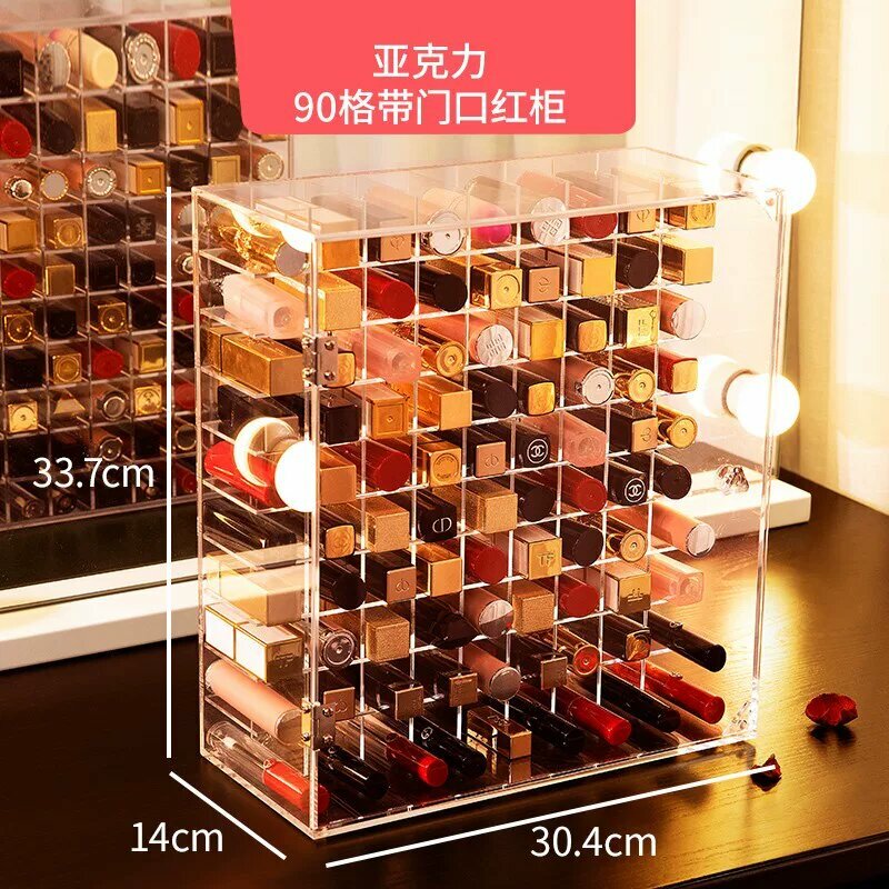 Коробка для хранения помады, подставка для помады с крышкой, стеклянный пылезащитный органайзер для блеска для губ,