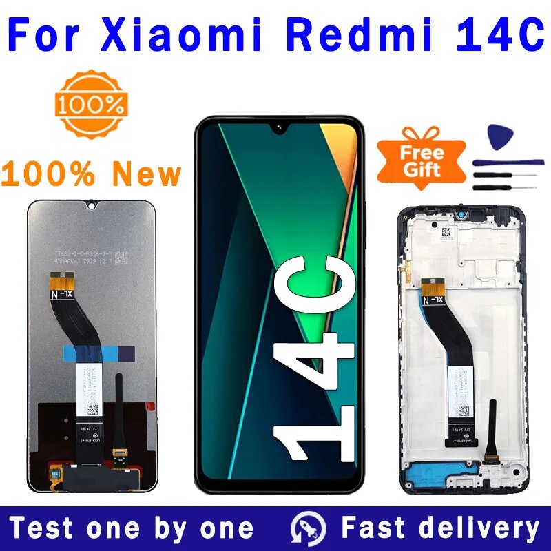 Новый 6,88-дюймовый ЖК-дисплей для Xiaomi Redmi 14C, ЖК-экран, дигитайзер сенсорного экрана для Xiaomi Redmi 14C, запасные части для ЖК-дисплея 5G With Frame