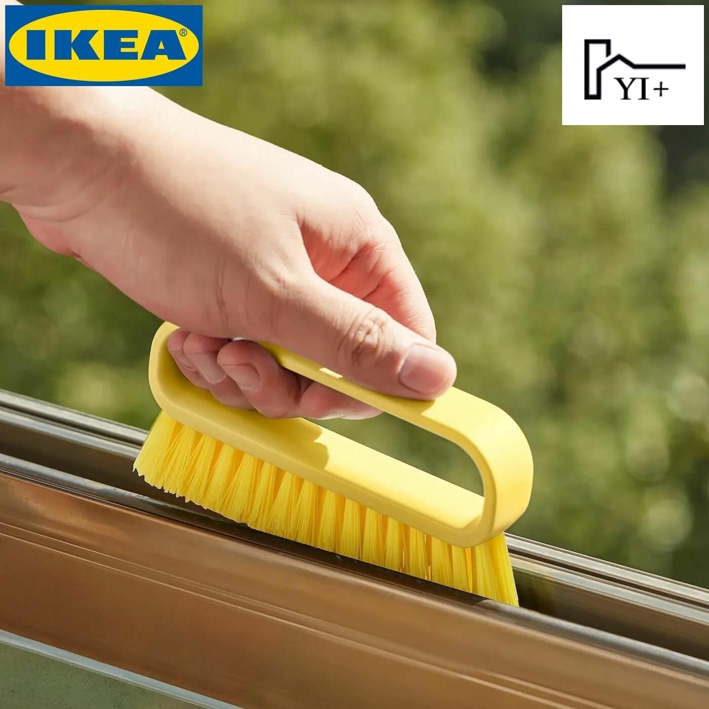 IKEA икеа Жесткая щетка PEPPRIG (пепприг) для углов, желтая**