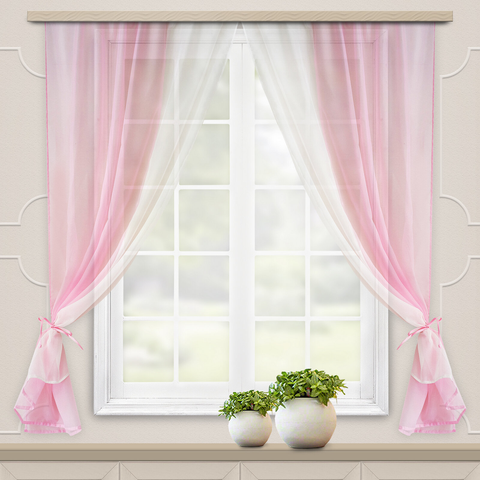 Witerra комплект штор для кухни лидия 250x160 св. розовый 100275