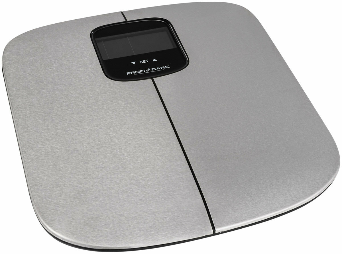 Напольные весы ProfiCare "PC-PW 3006 FA", серебристые, с функцией определения состава тела