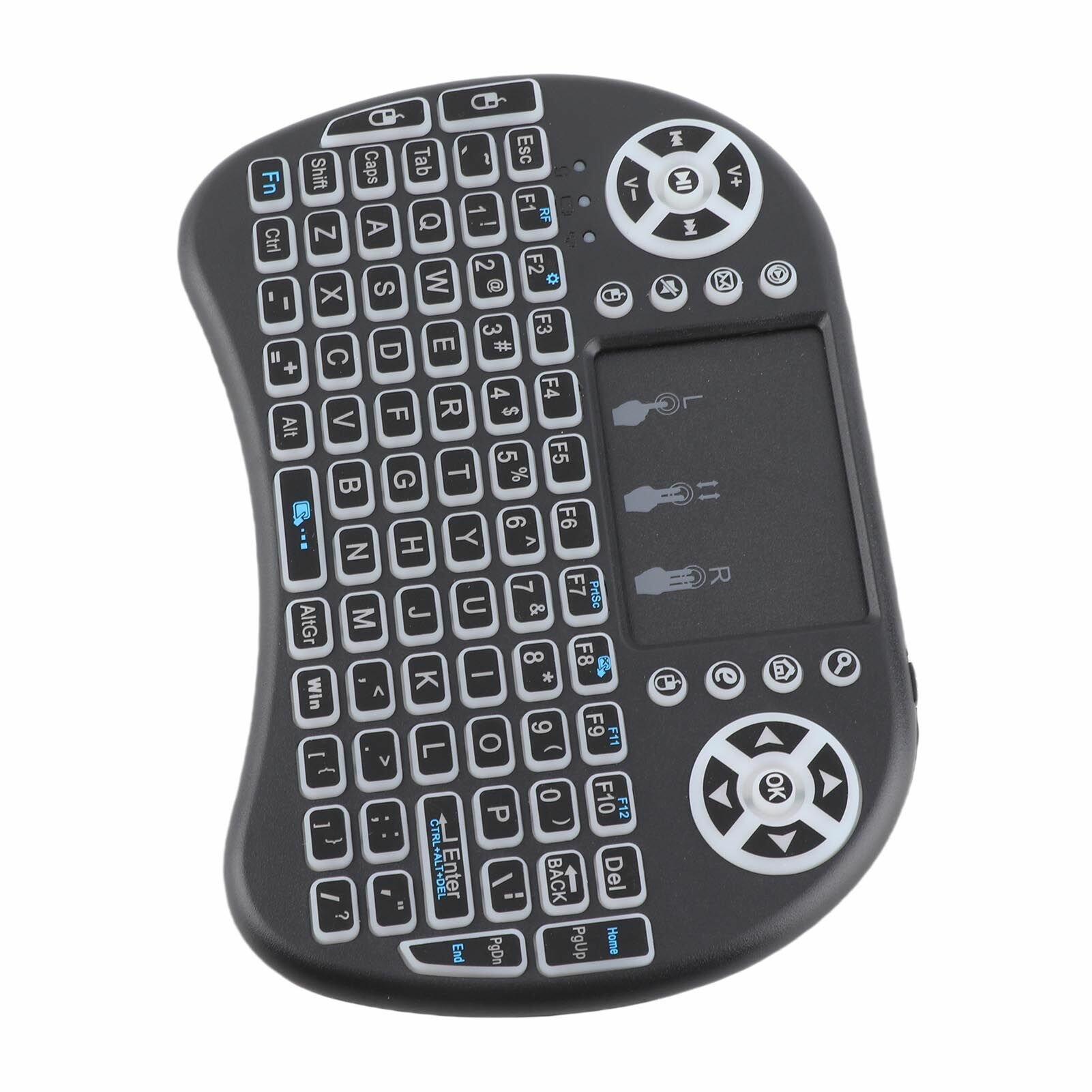 Мини беспроводная клавиатура i8 Air Mouse с трехцветной подсветкой, перезаряжаемым пультом дистанционного управления с питанием от батареек для Smart TV, ПК, Android