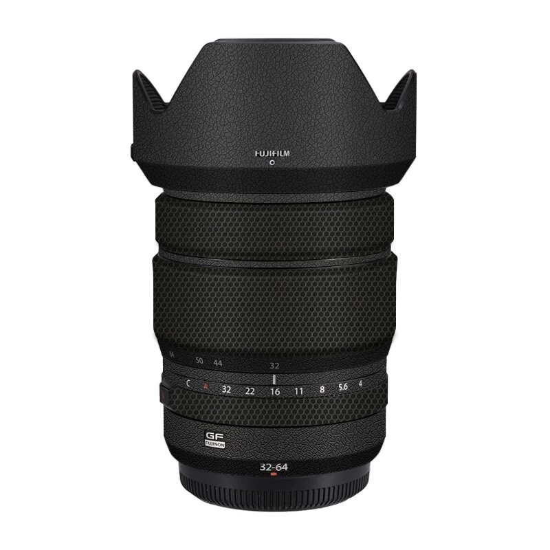 Защитная пленка для объектива Fuji GF32-64mm F4 с антицарапинной защитой - Черный кожаный узор