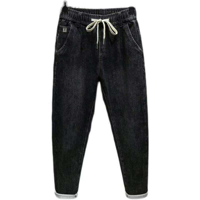 Тренд RONG CH Мужские Джинсы Кроп Весна Разорванные Эластичные Слим Деним, Размер_M