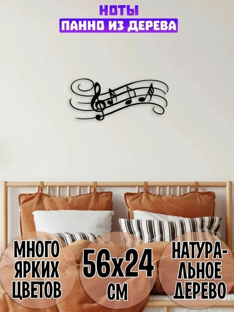 Панно на стену Ноты, декорация настенная, декор для интерьера