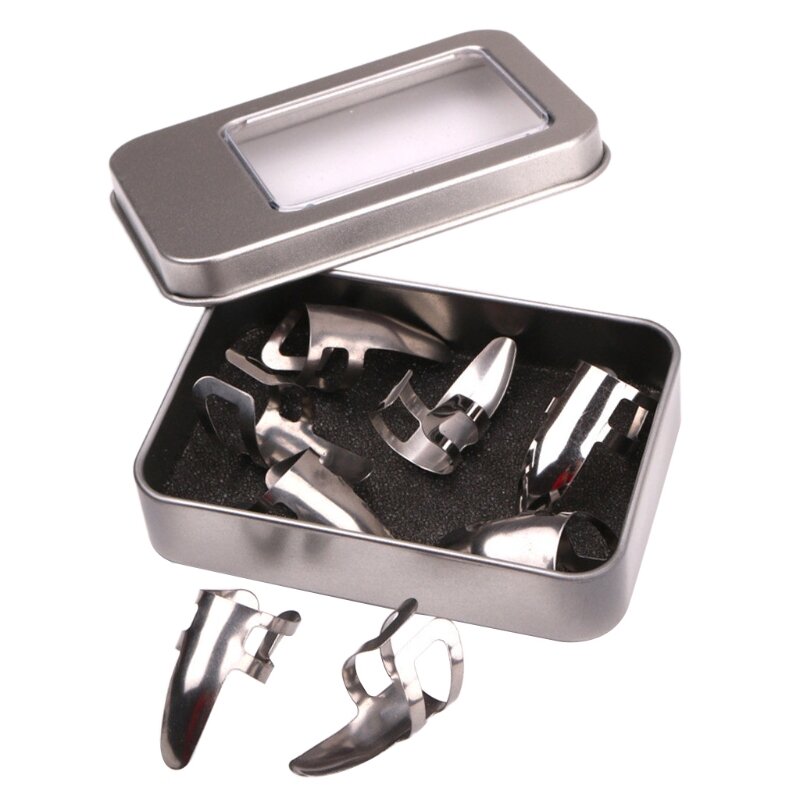 8pcs Adjustable Metal Finger Thumb Picks Plectrum for Fingerstyle Guitar Bass