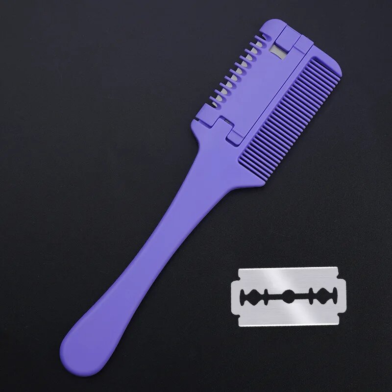 1 шт, расческа для стрижки волос, щетки для волос с бритвенными лезвиями, триммер, инструменты для стрижки истончения, парикмахерская, парикмахерская, инструмент для укладки, расческа