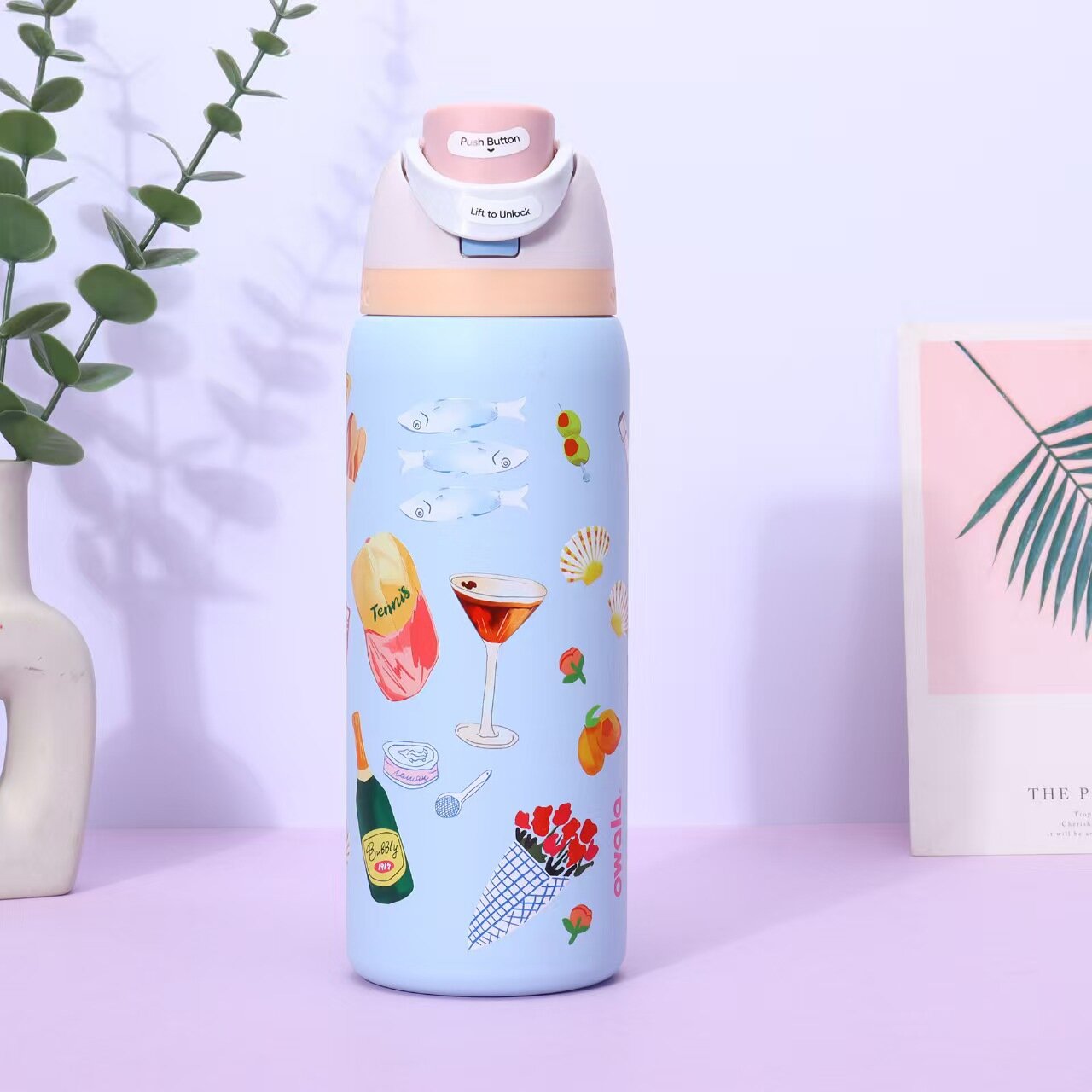 Новая бутылка для воды Owala Vacuum 32oz, спортивная бутылка из нержавеющей стали 304, изолированная кружка, портативная ручка, соломинка для улицы