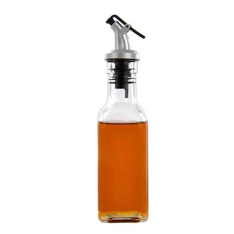 150 мл квадратная стеклянная бутылка для масла с носиком для кухни, уксуса, соевого соуса, герметичная, 100% стекло