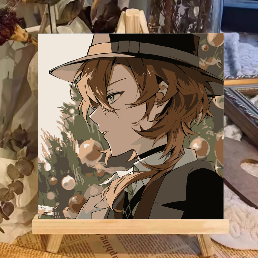 Bungo Stray Dogs Осаму Дадзай DIY Цифровая масляная живопись Раскраска ручной работы Накахара Чуя Аниме товары Акриловая живопись