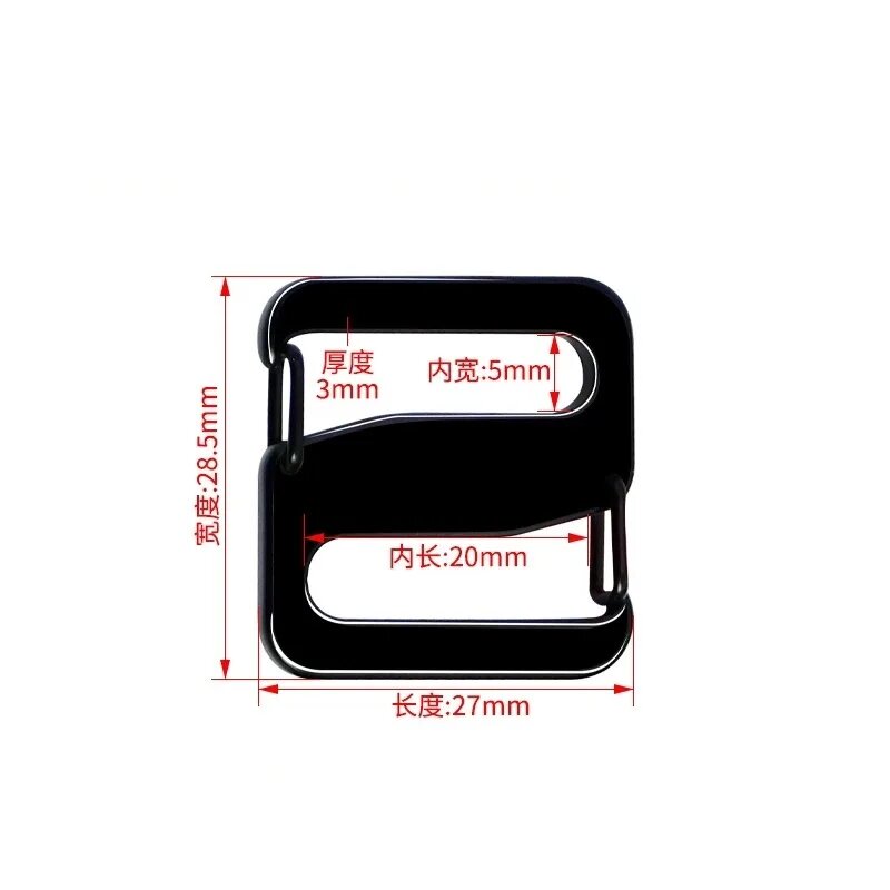 Металлические регулируемые пряжки Onnfang 2 шт. Черный, 20mm