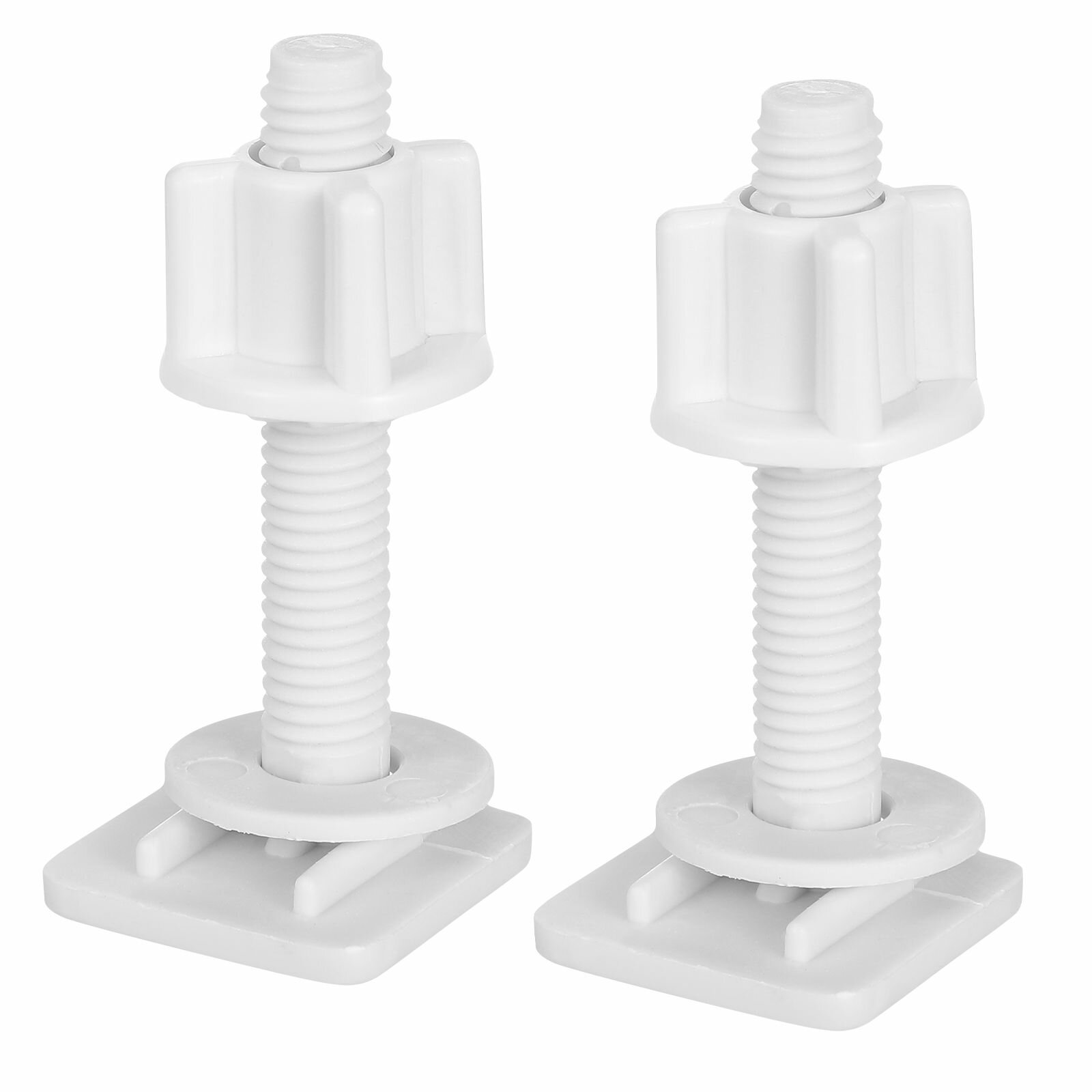 Комплект пластиковых болтов с гайками для крепления сиденья унитаза белого цвета, 2 шт