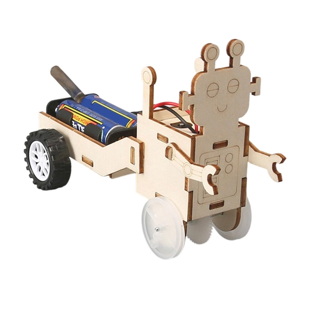 Детская дубовая научная игрушка DIY Робот-автомобиль для занятий по физике