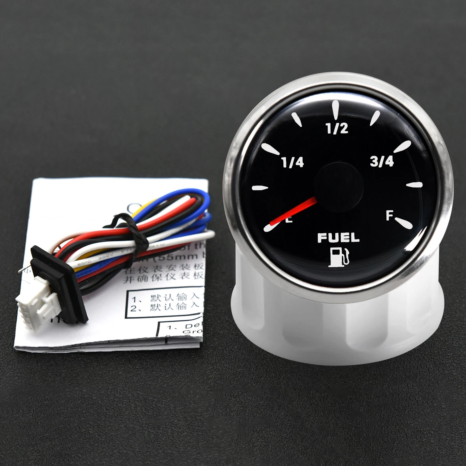2 "52 мм универсальный газовый датчик уровня топлива аналоговый 7-цветный светодиодный автомобильный лодка 240-33 Ом для датчика уровня топлива из нержавеющей стали водонепроницаемый Only Gauge