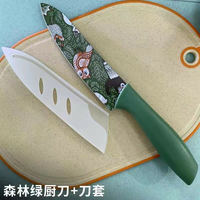 Кухонный нож, нож для детского питания, разделочная доска, двухкомпонентный кухонный набор, специальная разделочная доска для детей, детская кухонная утварь, печатный набор из 7 предметов