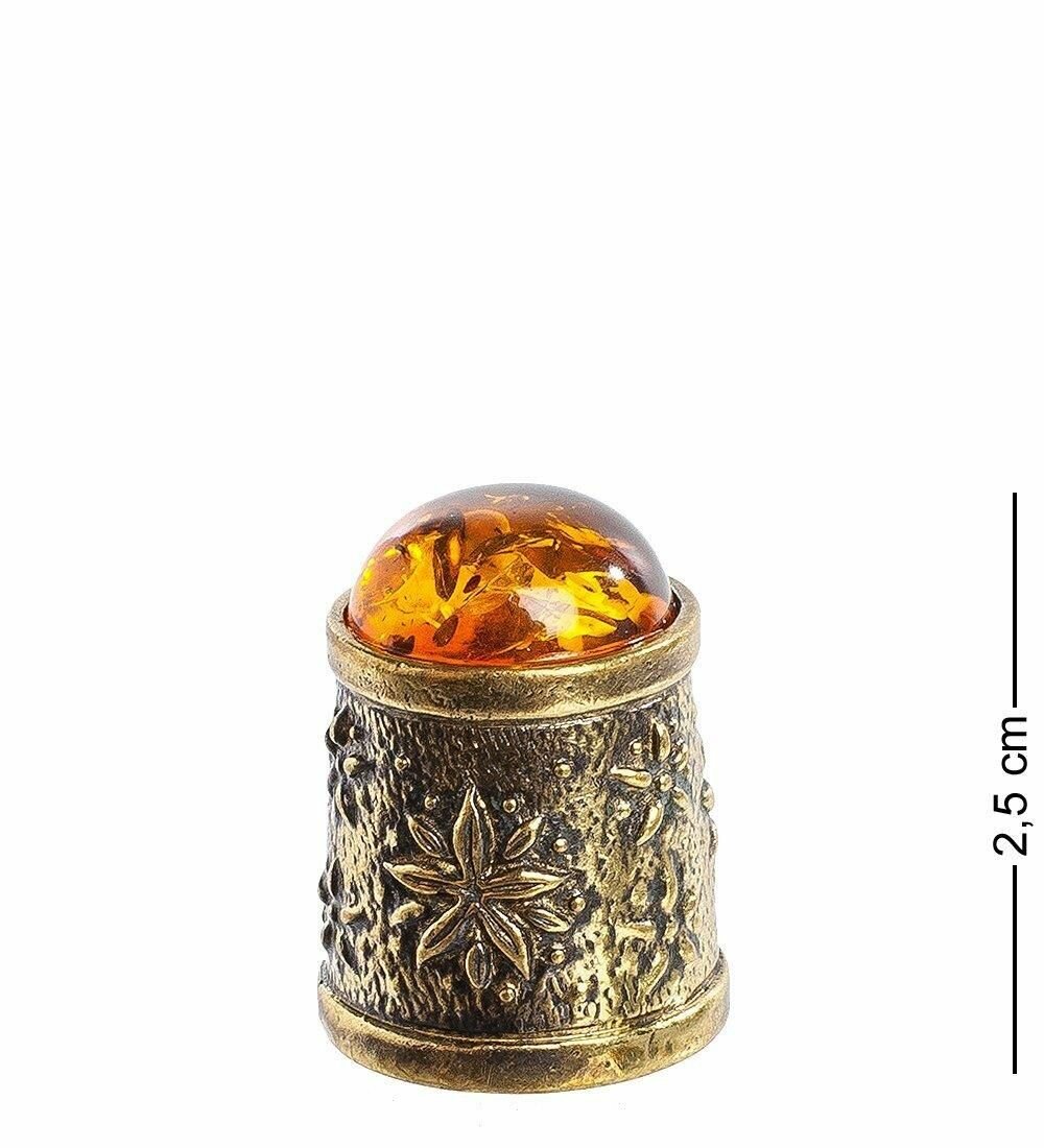 Наперсток из янтаря и латуни "Хризантема" A2052729 Народные промыслы, Латунь, янтарь