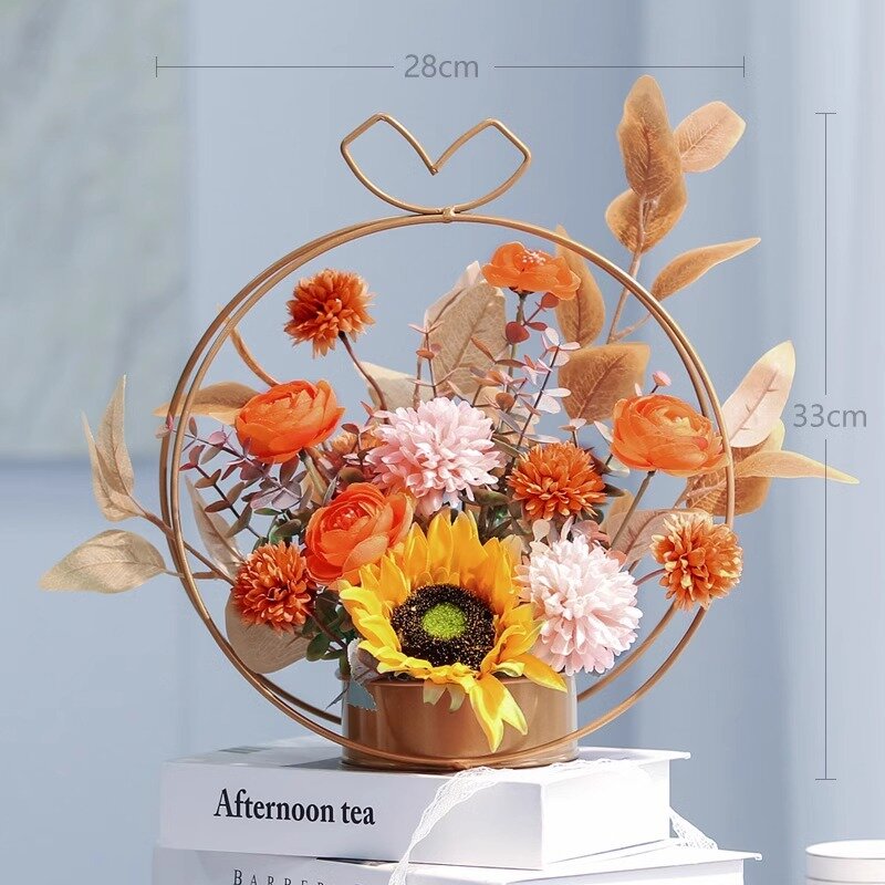 Роскошные искусственные цветы премиум-класса, декоративные цветы для гостиной и обеденного стола, свадебные, помолвочные, для новоселья, праздничные цветочные композиции.