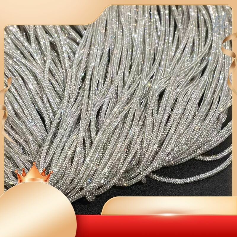 Эксклюзивный шнур с хлопковым сердечником, украшенный стразами