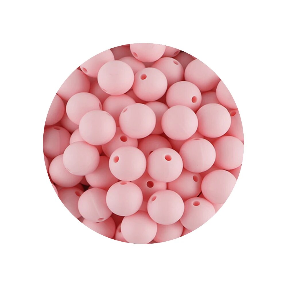 Kovict силиконовые бусины 12 мм Розовый, 100pcs, Quartz pink