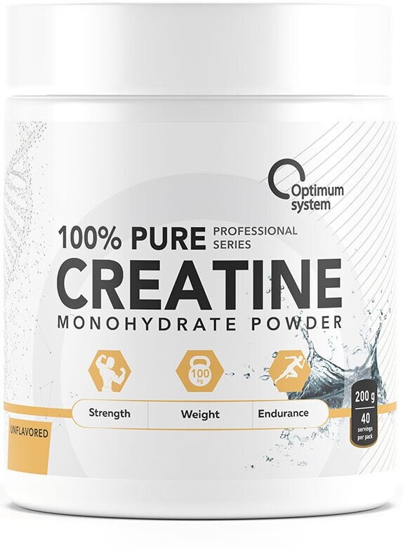 Optimum System 100% Pure Creatine Monohydrate Unflavoured 200 грамм (Без ароматизатора)