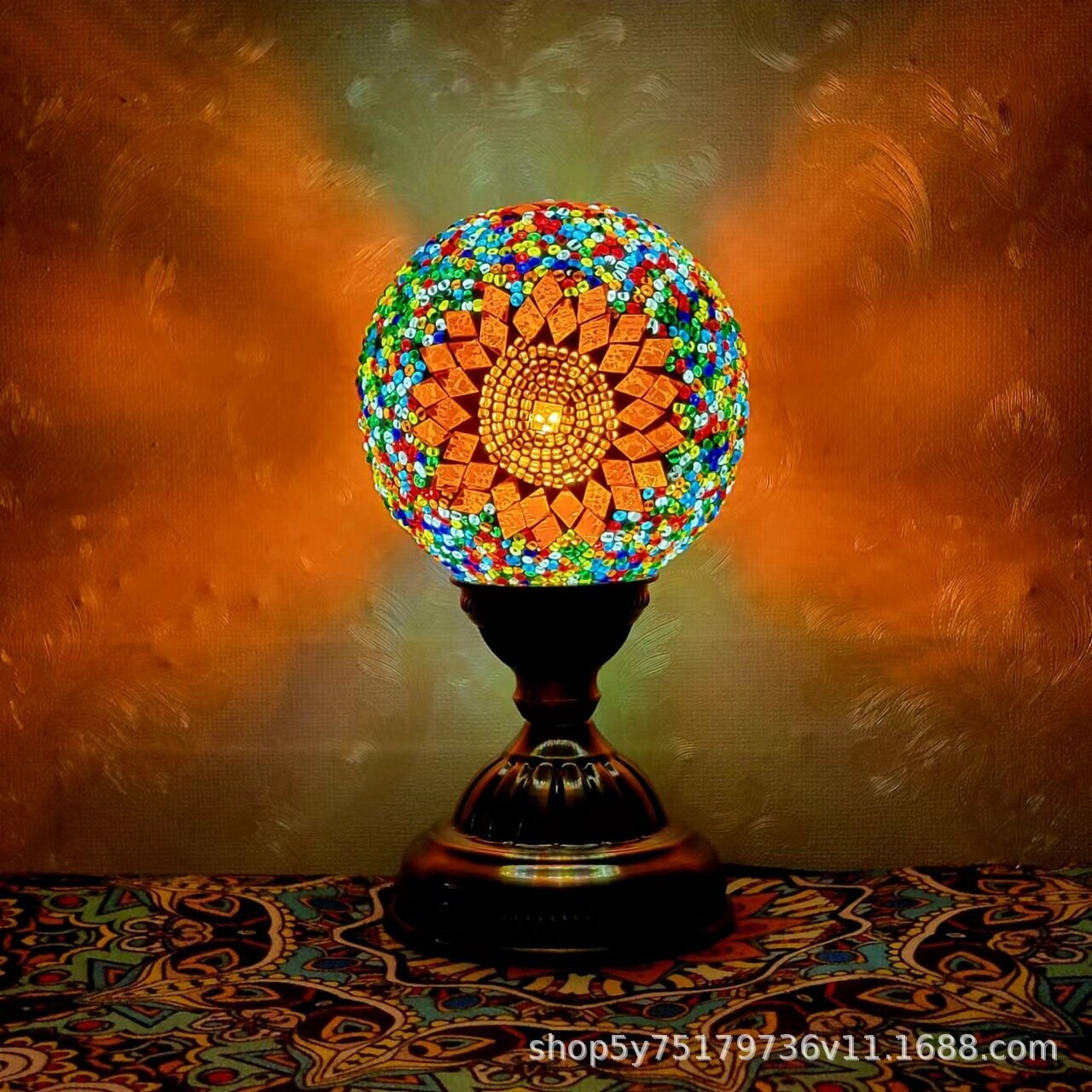 Марокканский экзотический мозаичный прикроватный этнический кафе интернет-знаменитость декор турецкий круглый шарик маленькая ночная лампа настольная лампа