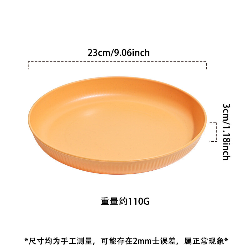 Тарелка из пшеничной соломы Amazon TK, тарелка для отеля, тарелка для фруктов, домашняя тарелка для салата в скандинавском стиле, пластиковая тарелка из PP