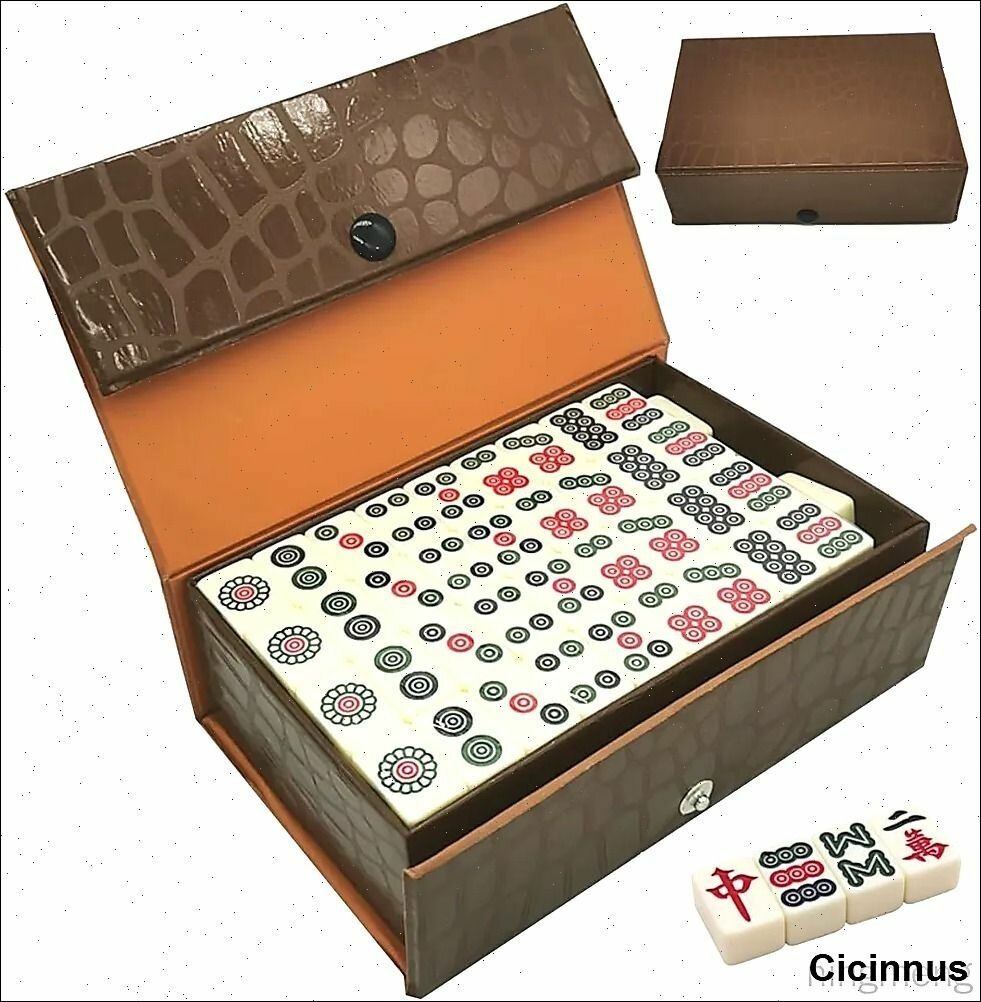 Мини маджонг настольная игра, 144 плитки, в футляре, идеально для подарка.
