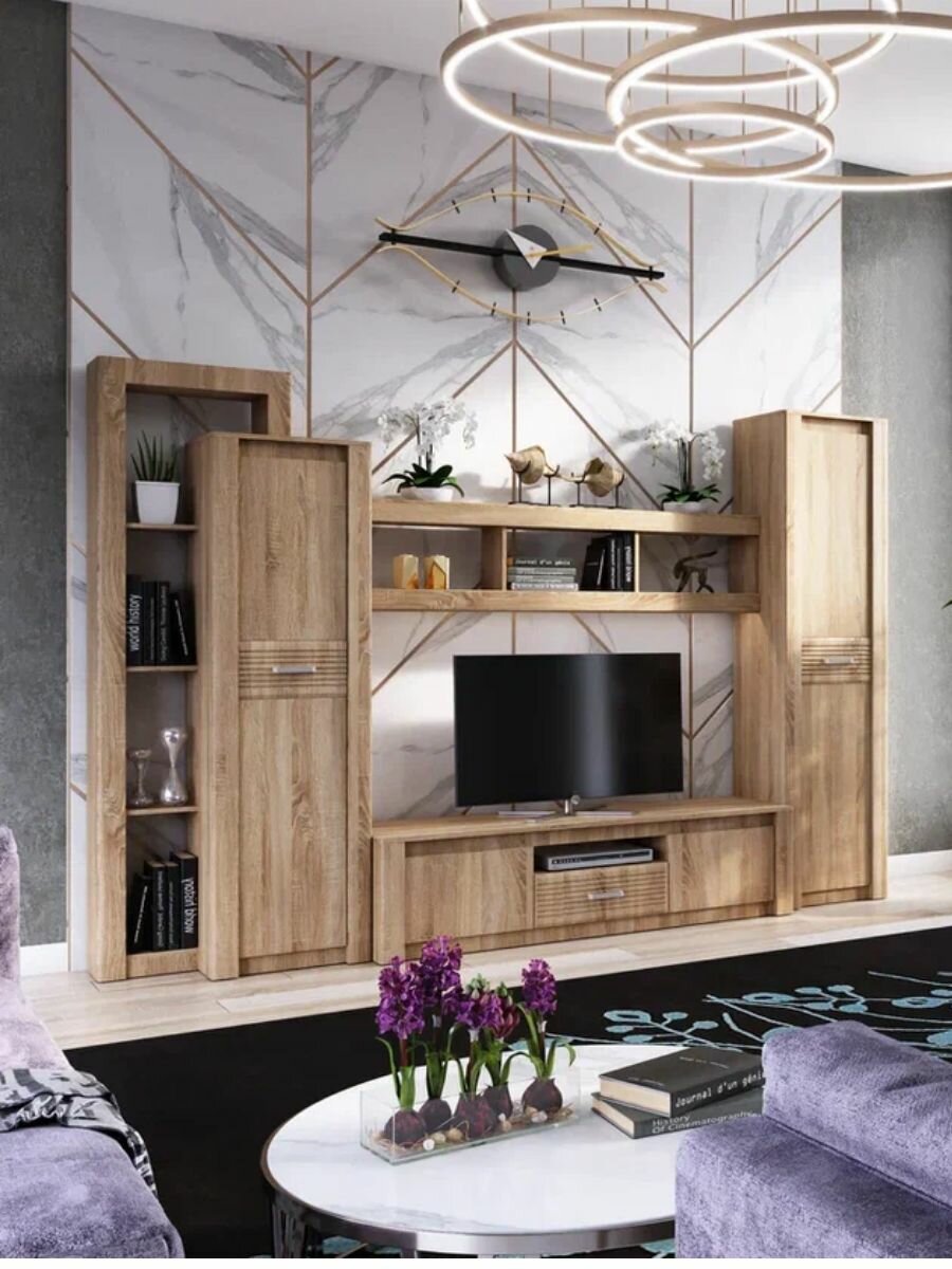 Гостиная Терра Вариант №1, Дуб Сонома, МИФ