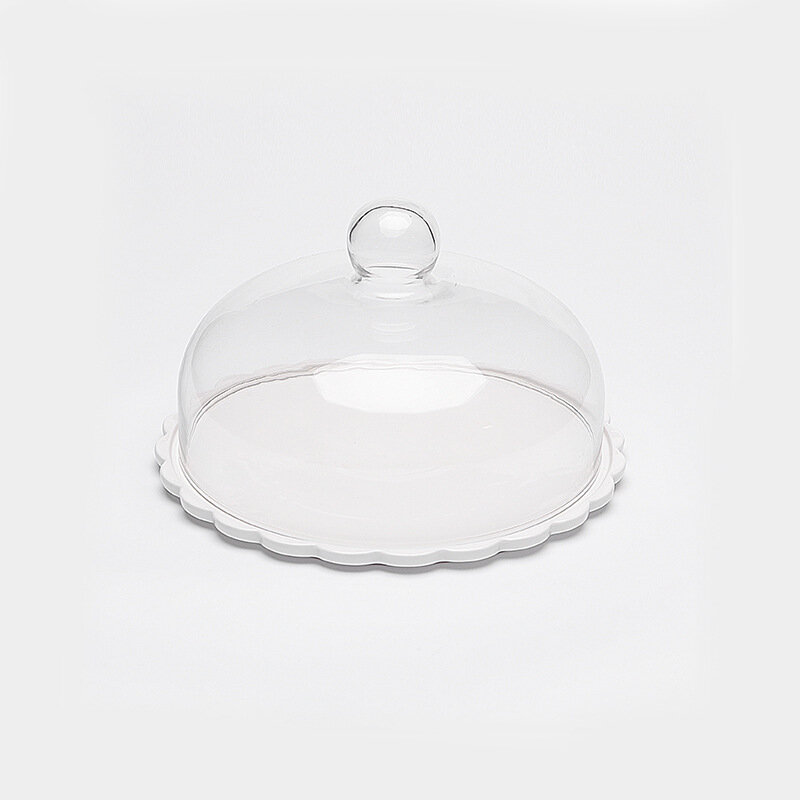Европейский стиль подноса для десертов, пиццы, фруктов, дегустационной тарелки, стеклянной крышки для тортов, пирожных, пылезащитной стеклянной крышки