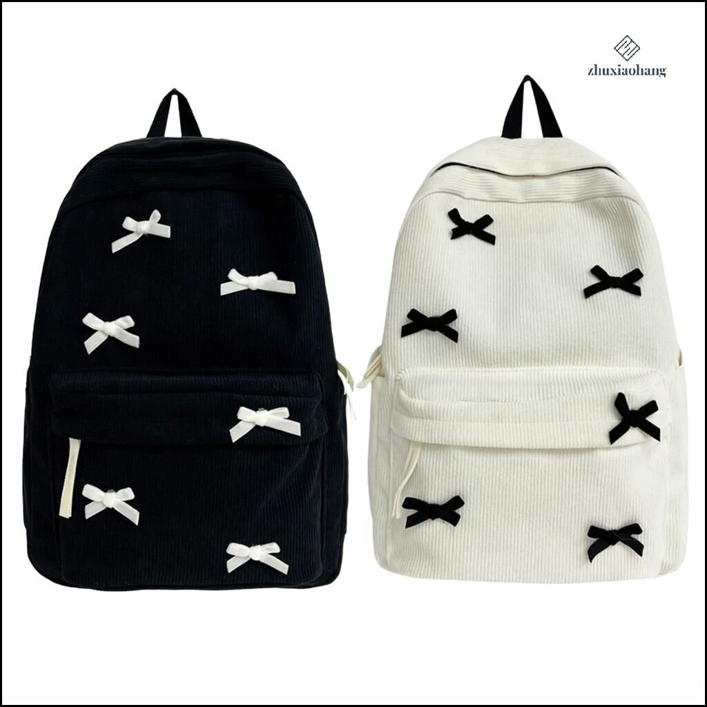Детский белый рюкзаксумка Lovely Bows для девочек украшен эксклюзивным вельветовым бантом