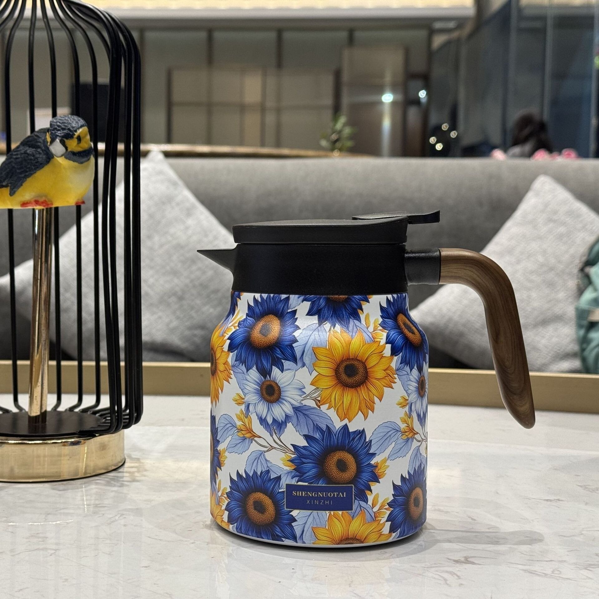 Чайник заварочный металлический из нержавеющей стали 1000 мл / Термочайник для похода