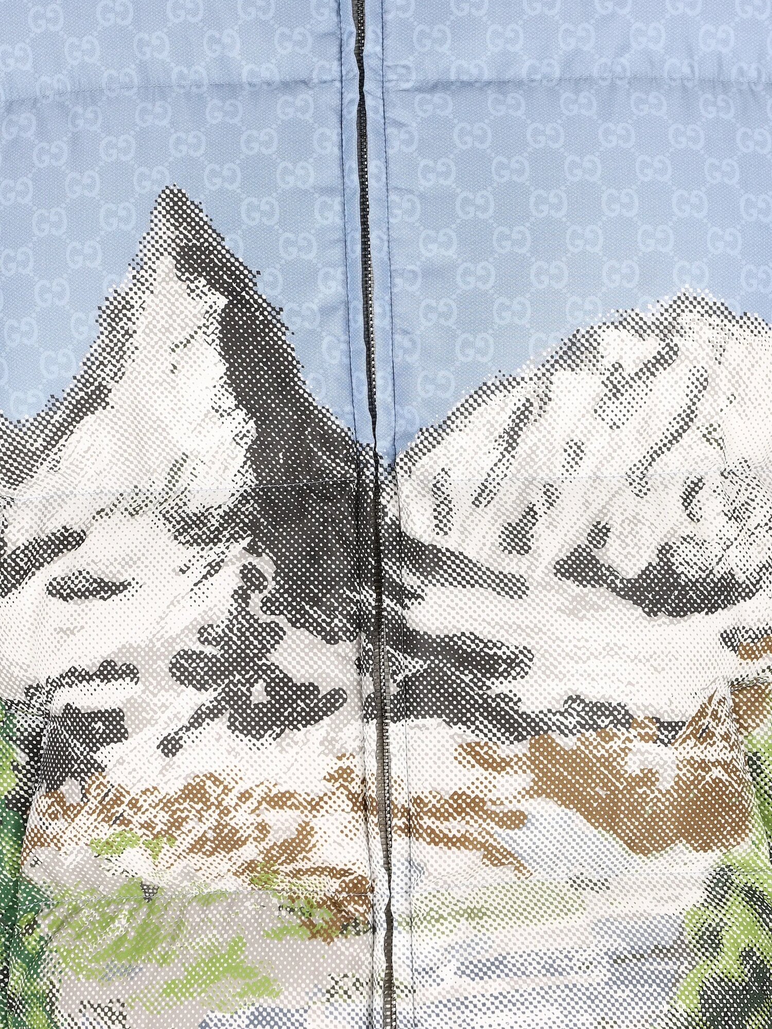 Накидка GUCCI Alpine Landscape GG, размер 50, синий — фото 1