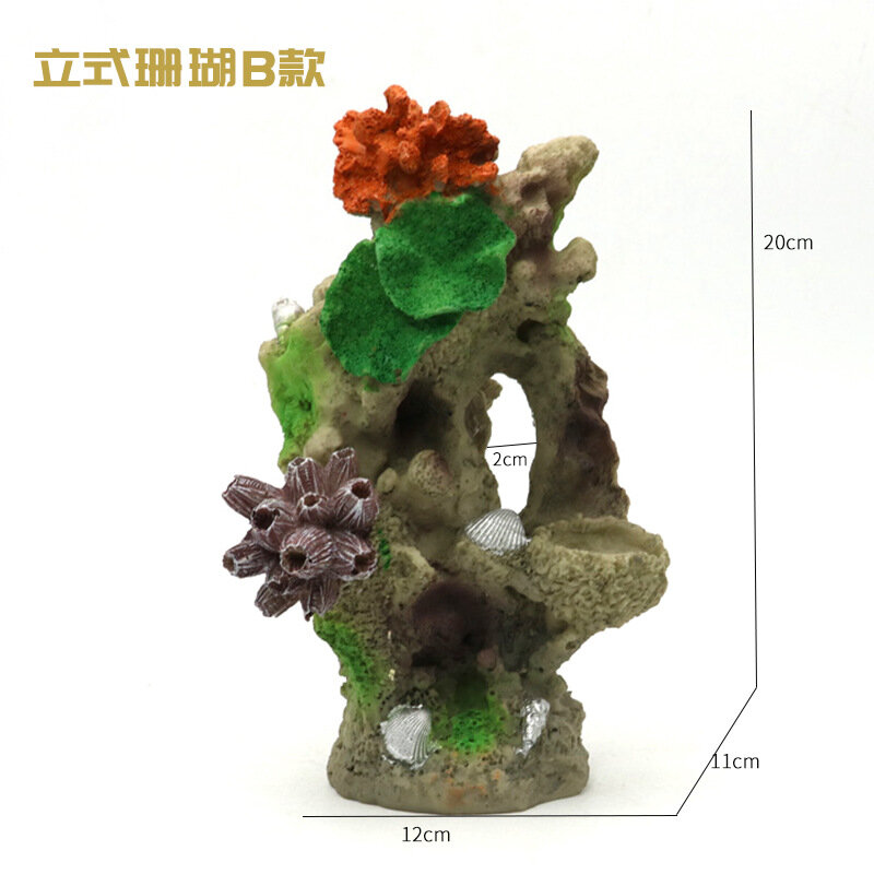 Искусственный фальшивый коралловый риф, камень для ландшафтного дизайна, резиновая раковина, декор для аквариума, украшение для морского пейзажа