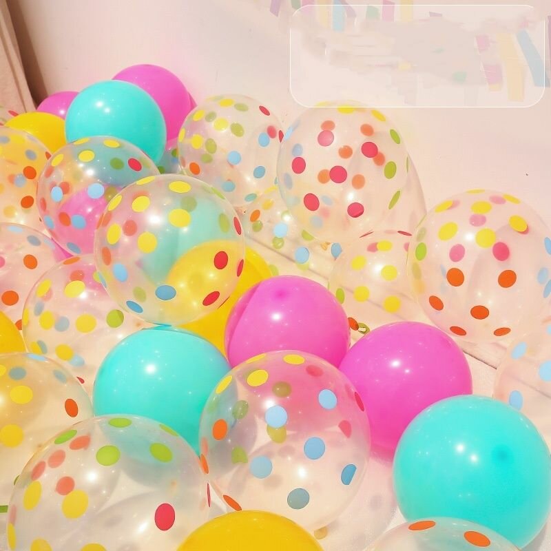 SG 12inch Утолщенные INS Прозрачные Цветные Шарики в Горошек для Детского Дня Рождения Украшение Латексные Шарики