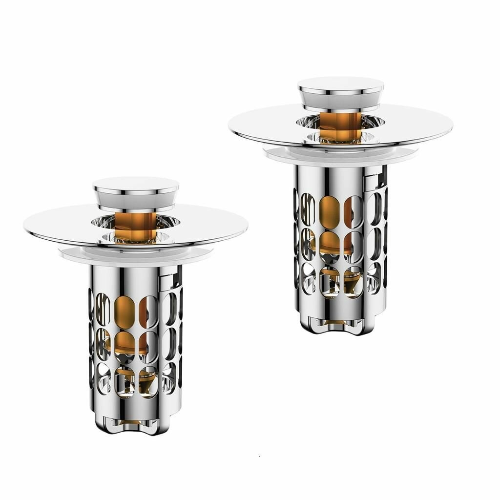 Фильтр для слива, толкающий тип, антизасоряющаяся пробка, 2 упаковки