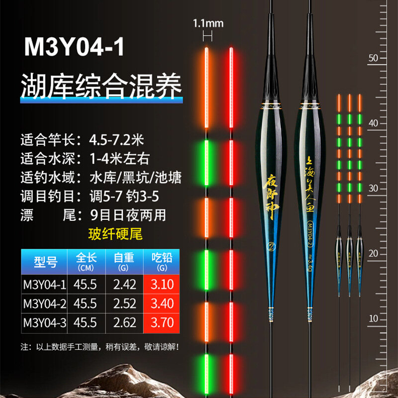 Электронный поплавок с крючком для укуса, меняющий цвет, для ночного и дневного использования, с жестким хвостом