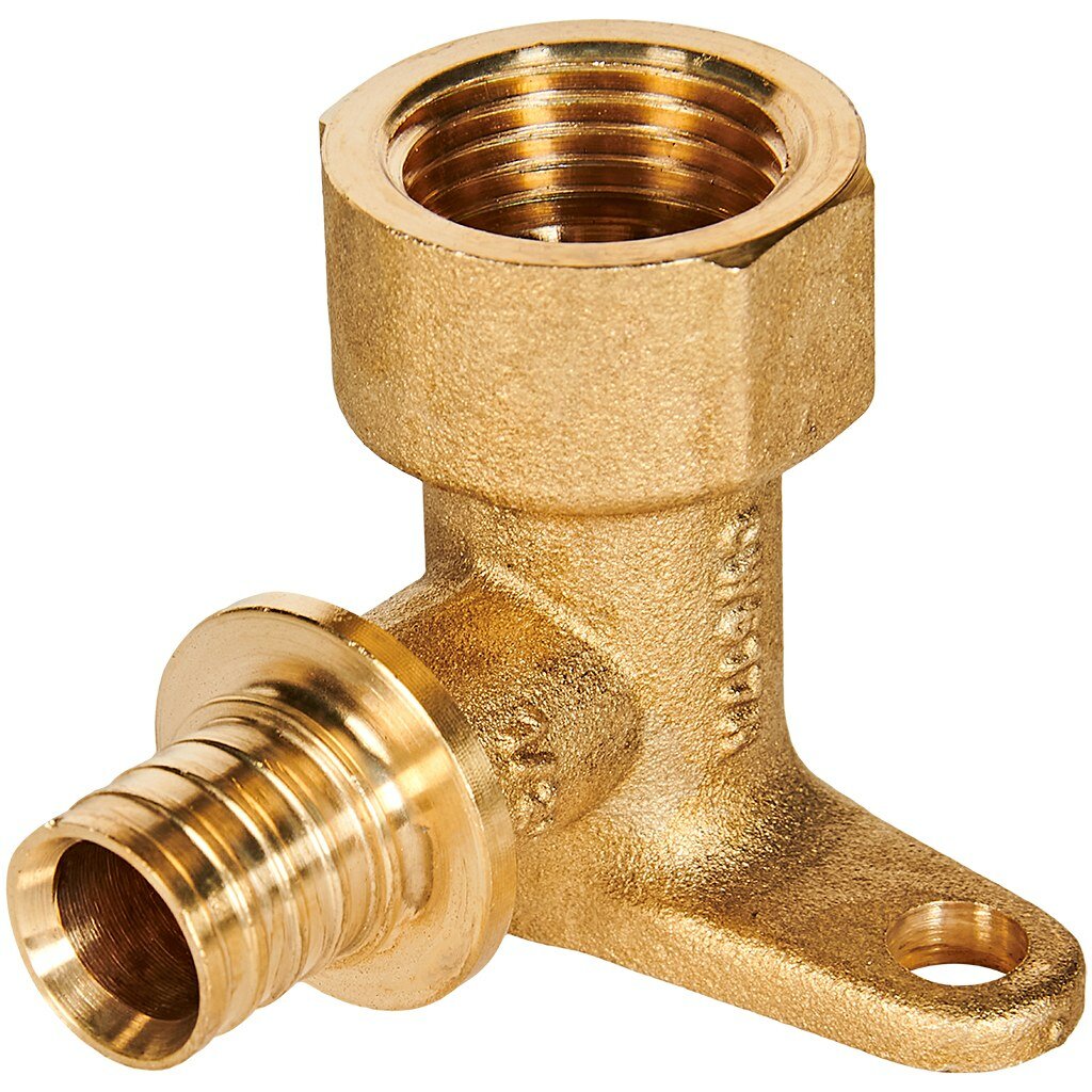 Угол 90° настенный 16 x 1/2" (ВР) аксиальный для труб PEX, с креплением ROMMER (RFA-0009-001612)