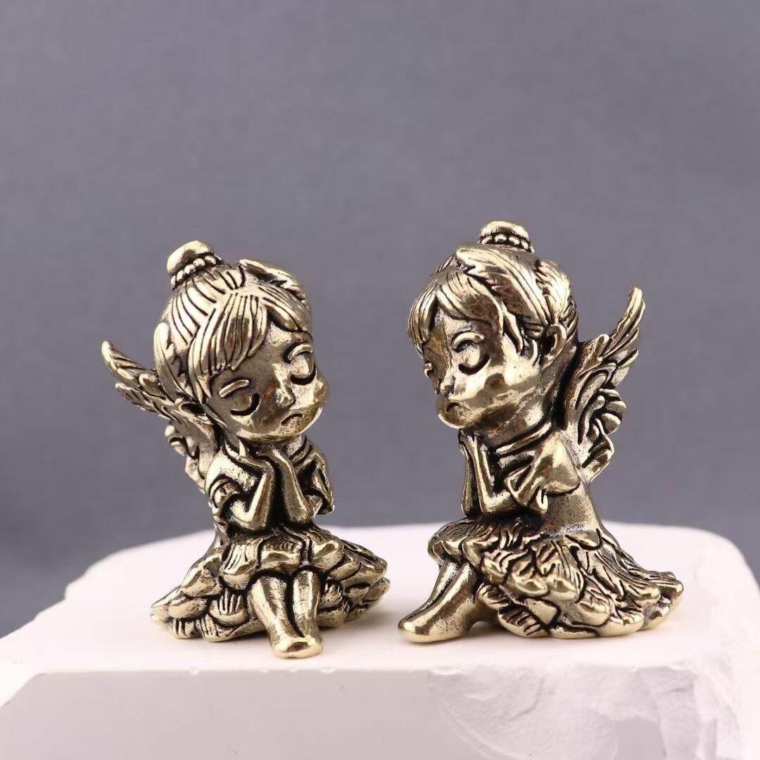 Металлическая латунь - статуя девочки - ангела