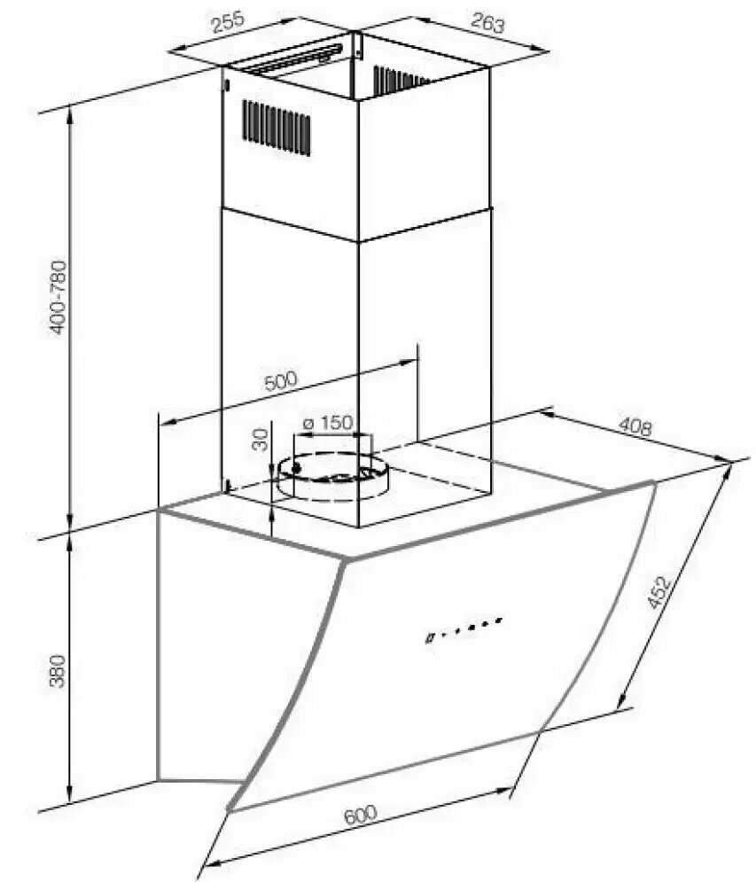 Каминная вытяжка Graude DH 60.1 WE