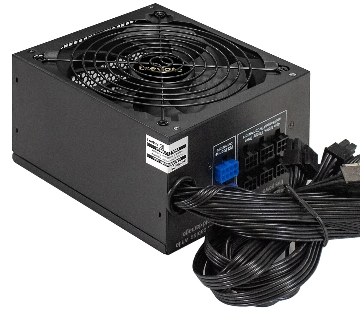 Блок питания Exegate 750PPX EX292336RUS-S, 140 мм, 750 Вт, 80 PLUS White, активный PFC, черный