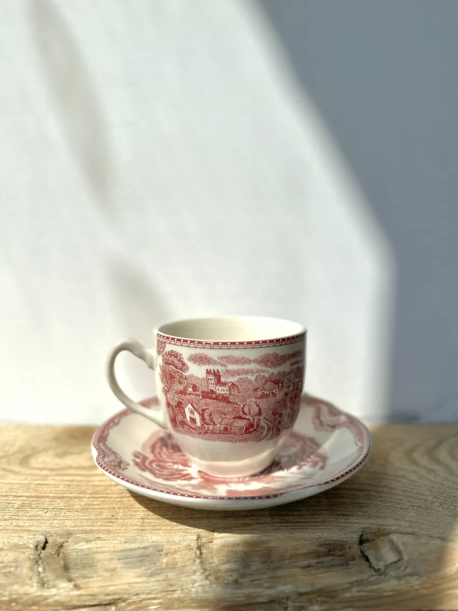 Чайная пара ZARA HOME "В списках. Все, что я люблю!", фарфор, 200мл, синяя