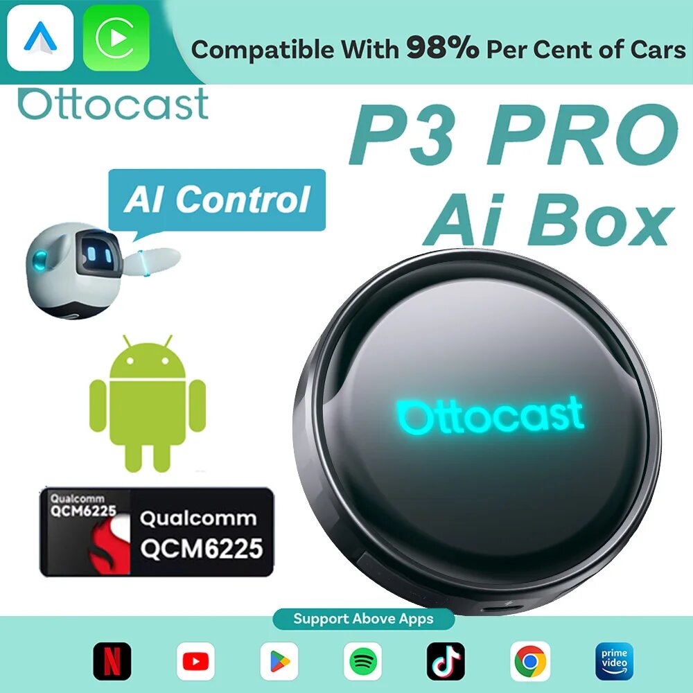 OTTOCAST P3 Pro Ai Box для Carplay/Android Auto — фото 1