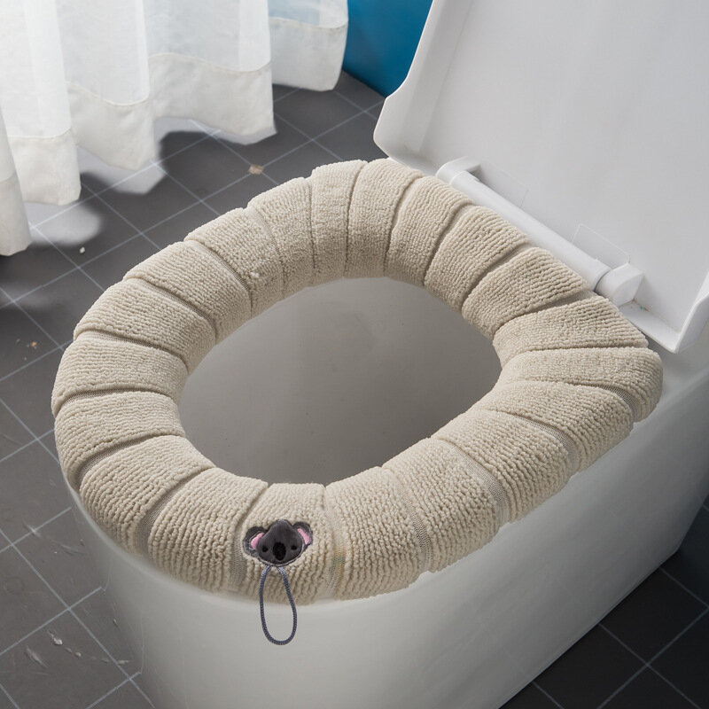 Зимний утепленный универсальный карманный сидушка для унитаза с молнией, стираемая, утолщенный водонепроницаемый чехол для унитаза
