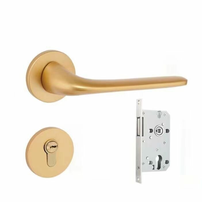 Золотой дверной замок для внутренней спальни, набор дверных замков в американском стиле, магнитный бесшумный дверной замок, ручка для деревянной двери